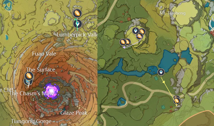 Rute Farming Cor Lapis Genshin Impact