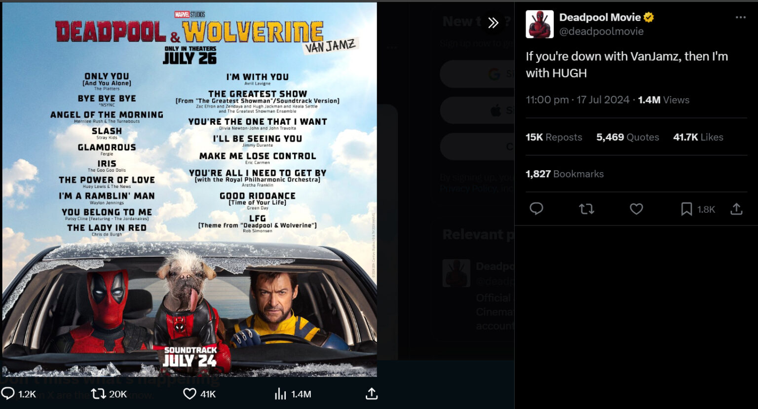 Film Deadpool & Wolverine Akan Hadirkan Lagu dari Film Musikal Hugh ...