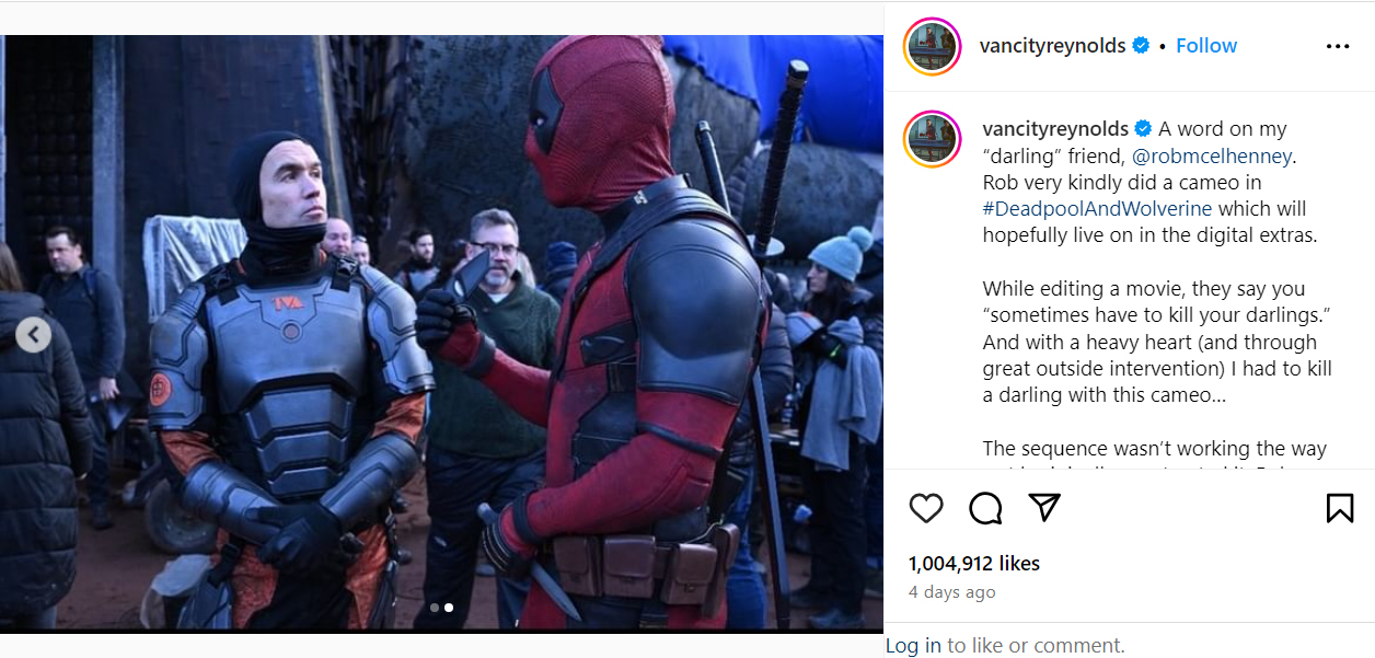 Hapus Adegan Cameo di Deadpool & Wolverine, Ryan Reynolds Merasa Malu!